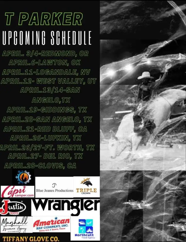 Rodeo Schedule - Tristin Parker