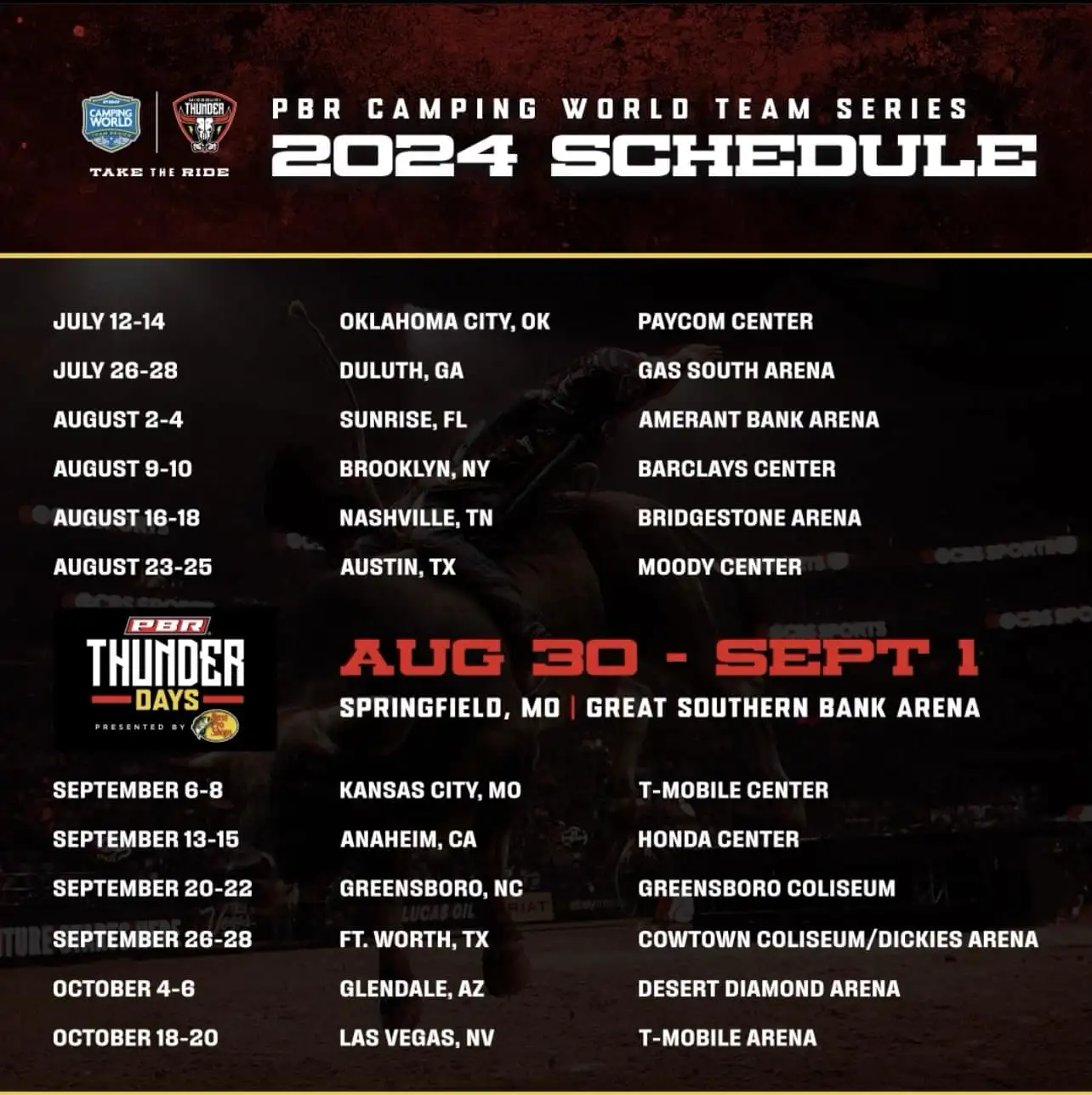 Rodeo Schedule - Tristin Parker